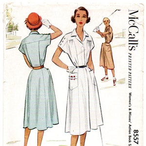 1950's Mccall's 8557 Action Back Sports Golf Dress Pattern Bust - Etsy