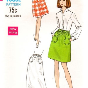 1960s Vogue 7539 Mod Circle Pockets Dirndl Skirt Waist 27 - Etsy