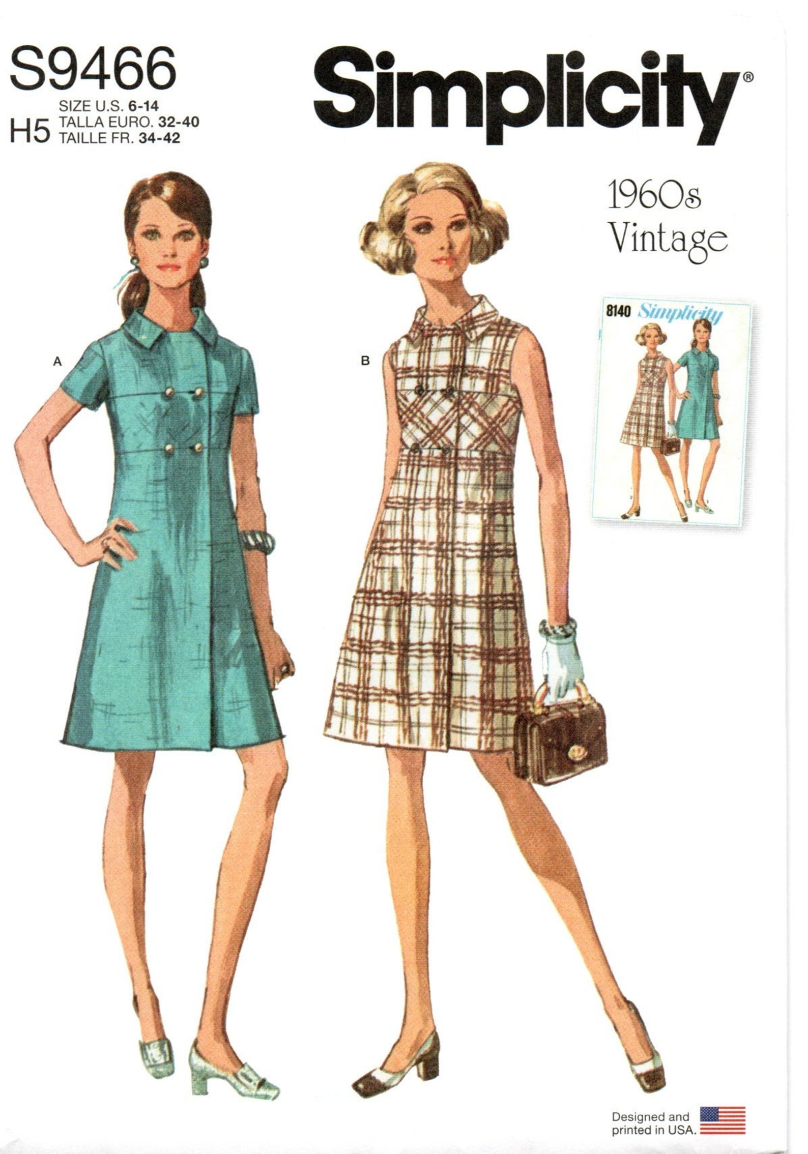 1960's Style Step-in Dress Vintage Reissue Simplicity 9466 - Etsy