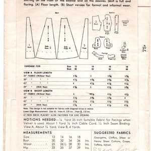1950's Butterick 5368 Formal Decollete, Scalloped Neckline Dress, Gown ...