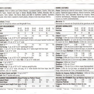 Simplicity 2334 Mens Muskateer Costume and Hat Pattern Choose Size - Etsy