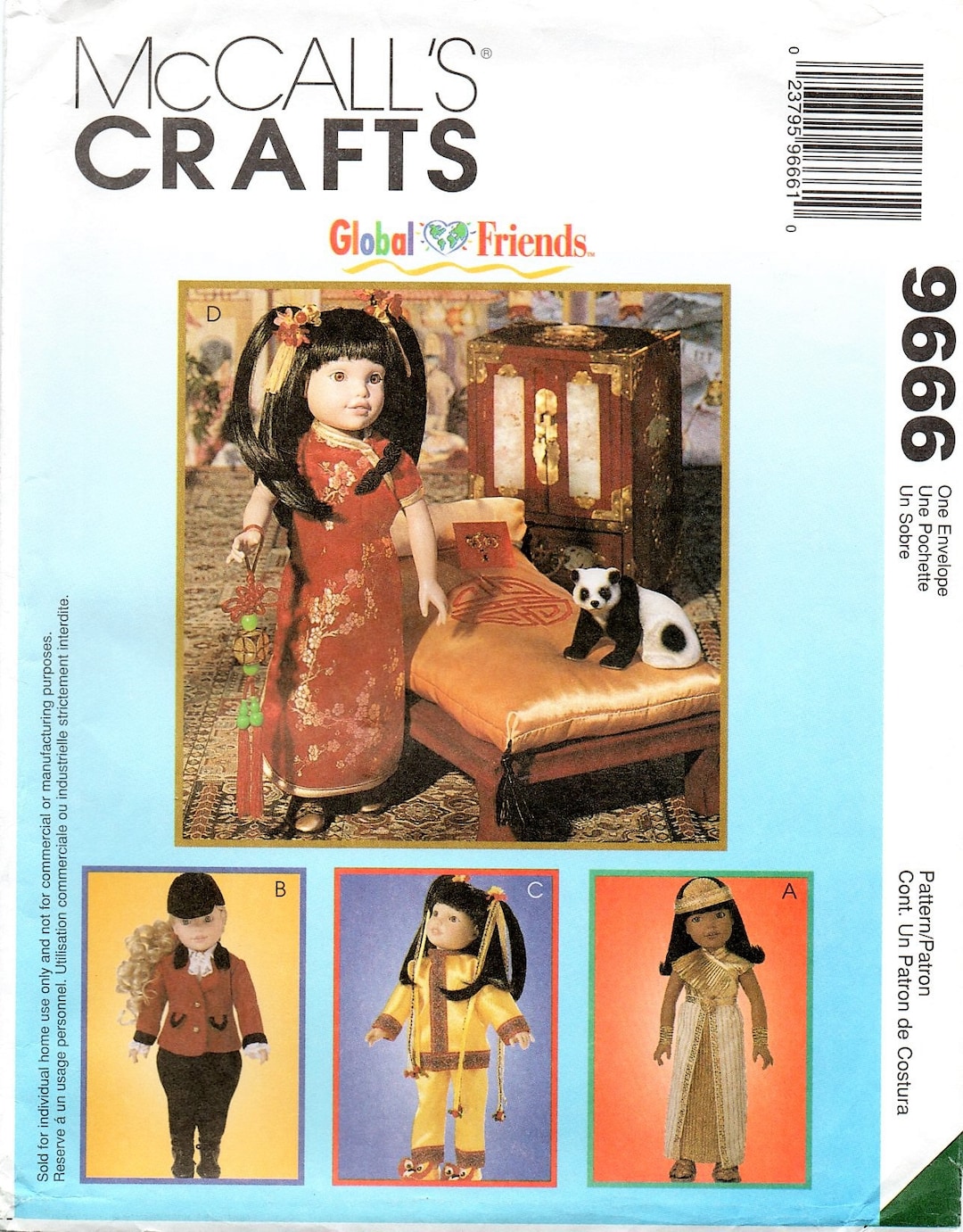 Mccall's 9666 Global Friends Doll Outfits, Sleeping Bag Pattern - Etsy