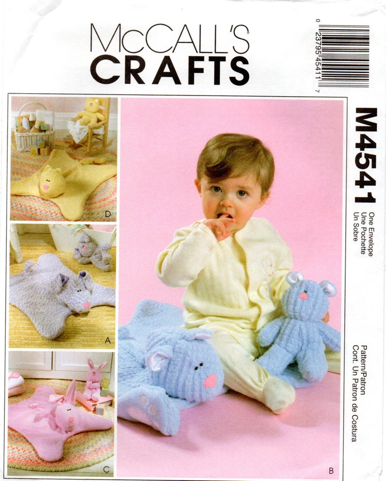 Mccall's 4541 Cozy Friends Cuddle Mats and Stuffed Animal Toys Pattern ...