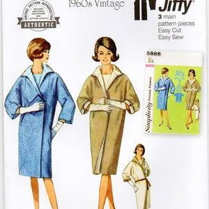 1960's Simplicity 9883 Reissued Pattern Easy Sew Coat Choose Size - Etsy