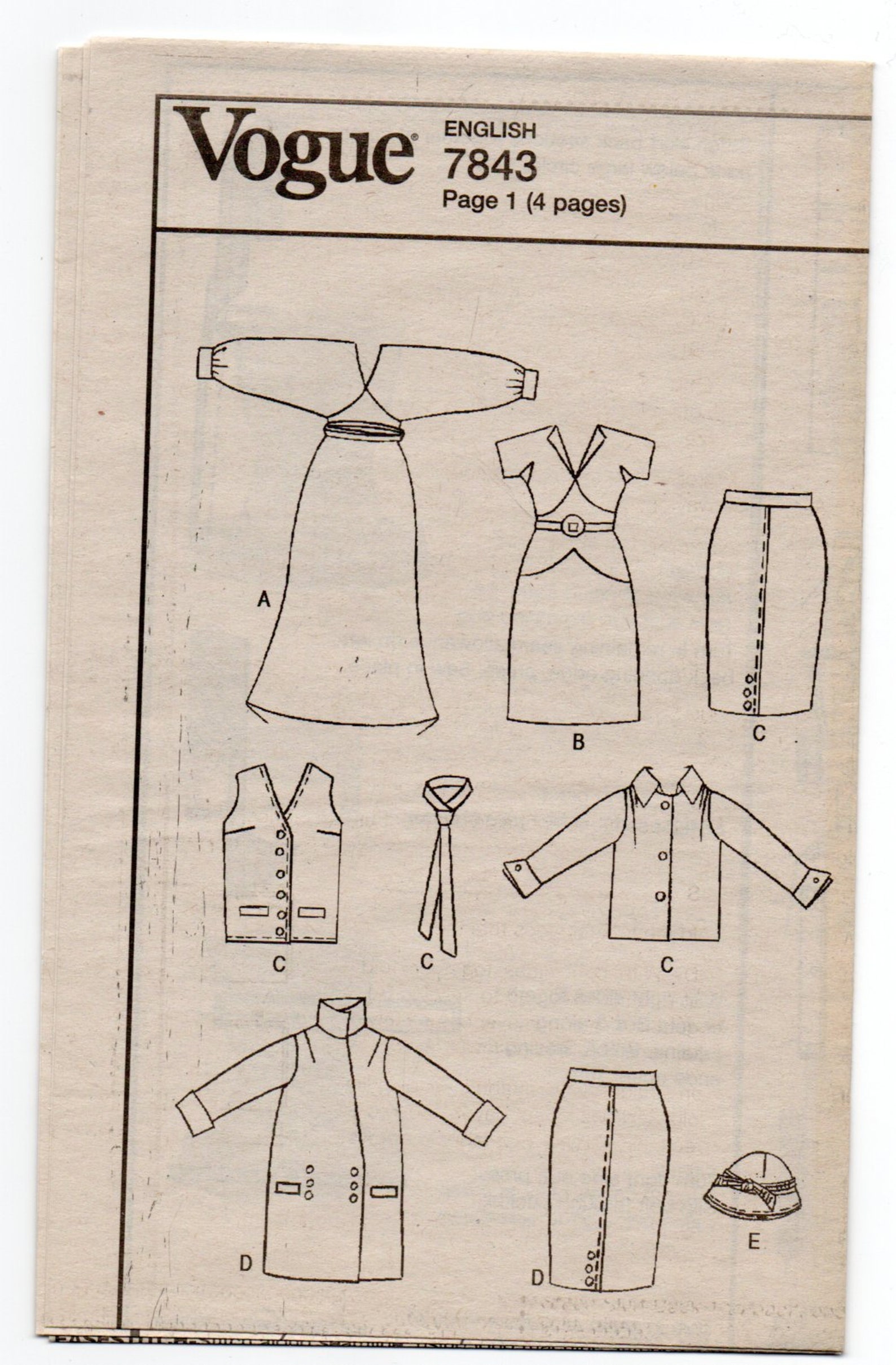 Vogue 7843 Fashion Doll Barbie Wardrobe Pattern 1920s and 1930s Styles ...