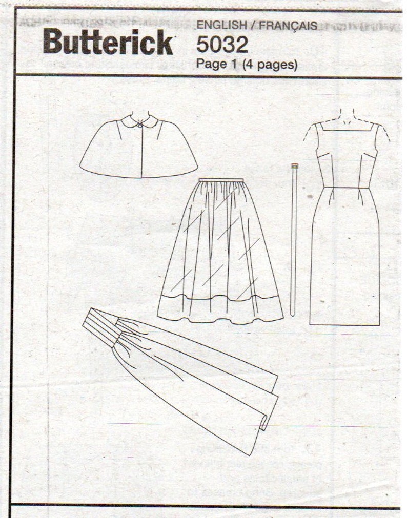 Butterick 5032 Retro '52 Dress Capelet Cummerbund Sash - Etsy