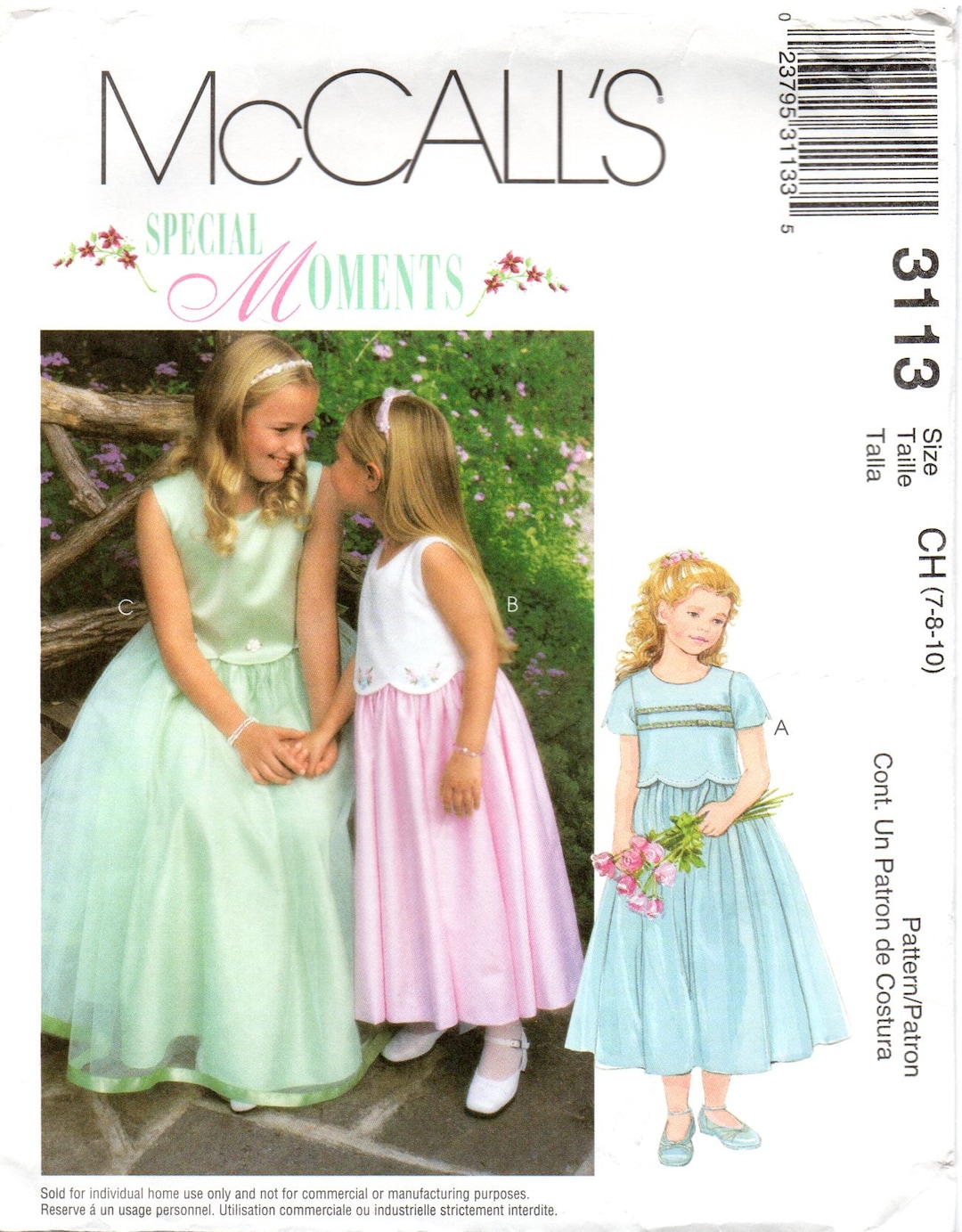 Girls Size 7-10 Flower Girl. Scallop Bodice, Special Occasion Fancy ...