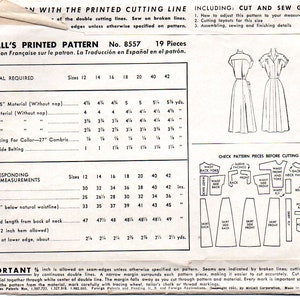 1950's Mccall's 8557 Action Back Sports Golf Dress Pattern Bust - Etsy