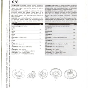 Vogue 7838 / 626 Pattern 1930's 1940's Hats - Etsy