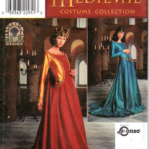 Simplicity 8725 Medieval Gown and Surcote Costume Pattern - Etsy