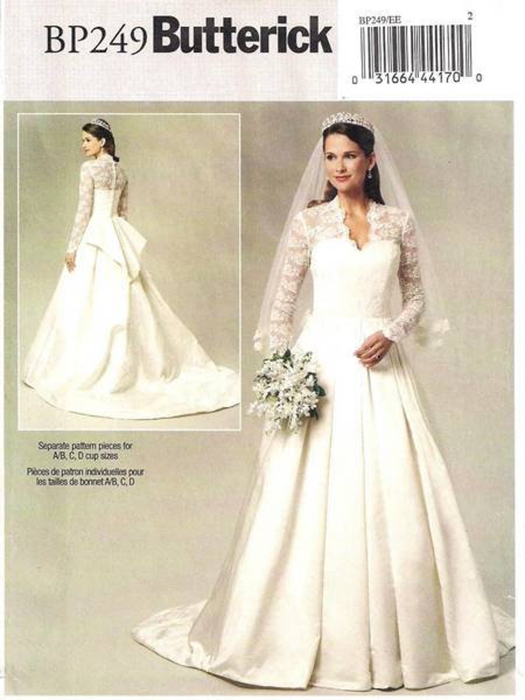Butterick 5731 / BP249 Kate Style Royal Wedding Bridal Gown Pattern ...