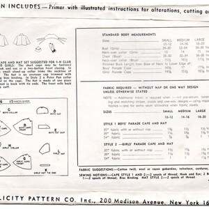 Vintage 40's Simplicity 3086 4-H Club Parade Cape and Hats | Etsy