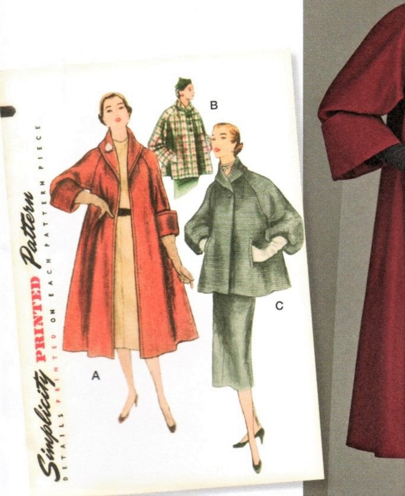 50's Style Swing Coat and Jacket Simplicity 8509 Reissue Pattern Choose ...