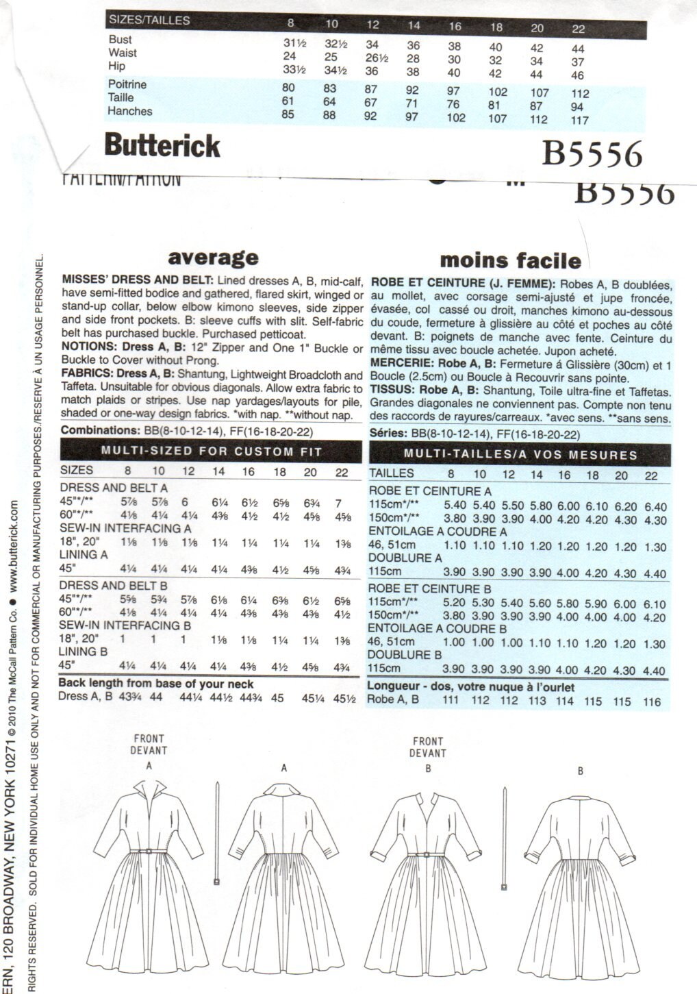 Butterick 5556 Retro 55 Lush Full Skirt Dress Pattern Choose - Etsy