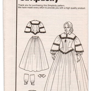 Simplicity 3727 Civil War Era Promenade Gown, Pagoda Sleeves Pattern ...