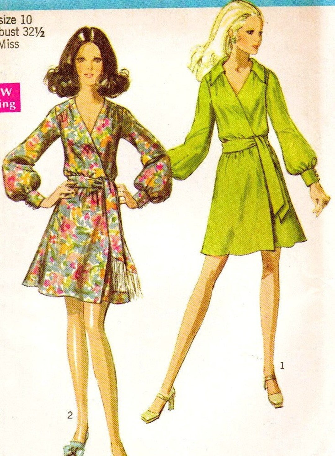1960's Front Wrap Dress Pattern Simplicity 8538 Bust 32.5 - Etsy