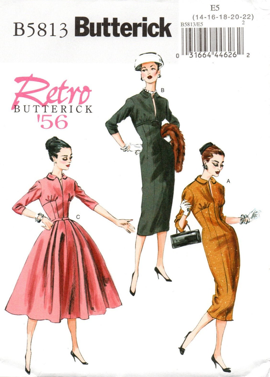 Butterick 5813 Retro '56 Swing and Pencil Skirts Dress Pattern Choose ...