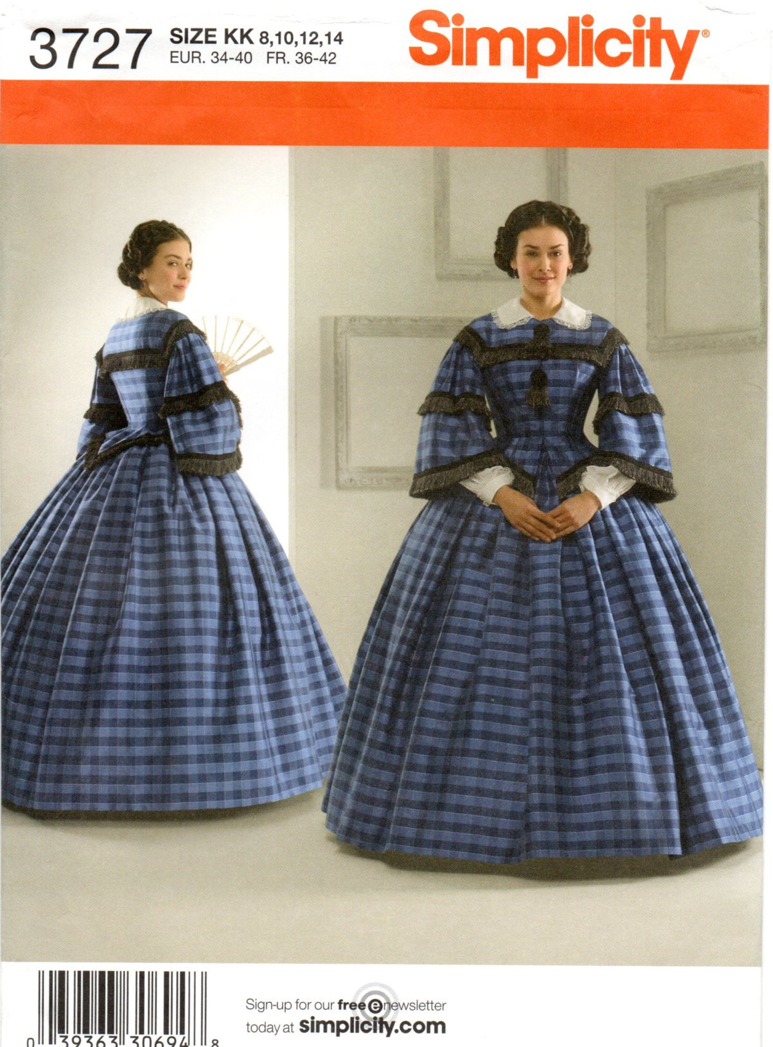 Simplicity 3727 Civil War Era Promenade Gown Pagoda Sleeves - Etsy