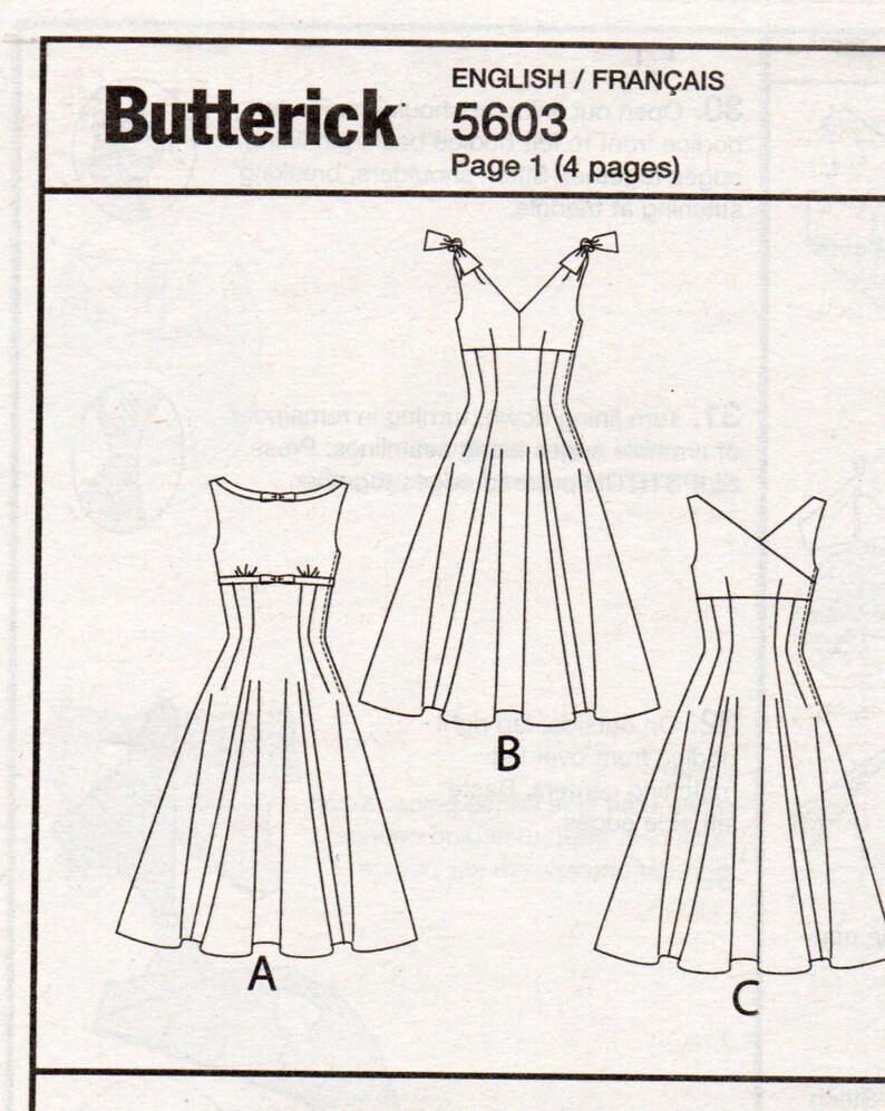 Butterick 5603 Retro '52 Flared Princess Seam Dress - Etsy