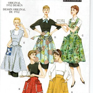 Vogue 8643 Full and Half Aprons Pattern 1952 Retro Vintage Designs ...