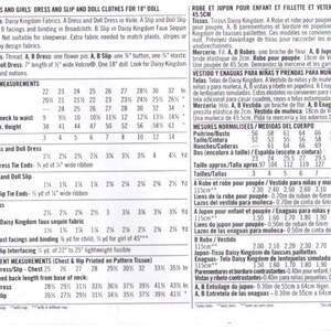 Simplicity 7001 Daisy Kingdom Girls Dress and Slip and 18" Doll Outfit ...