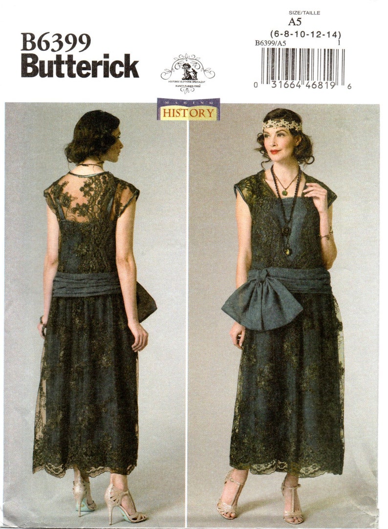 Flapper Roaring 20's Overlay Dress Pattern Butterick 6399 | Etsy