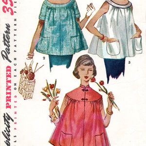 1950's Maternity Simplicity 4718 Yoke Tops Pattern Bust 32 - Etsy