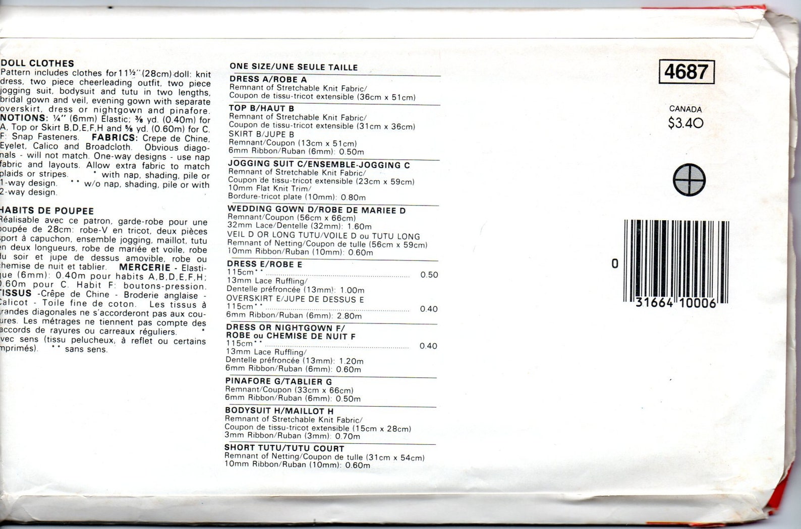 Vintage 80's Butterick 4687 Fashion Doll, Barbie Clothes Pattern - Etsy