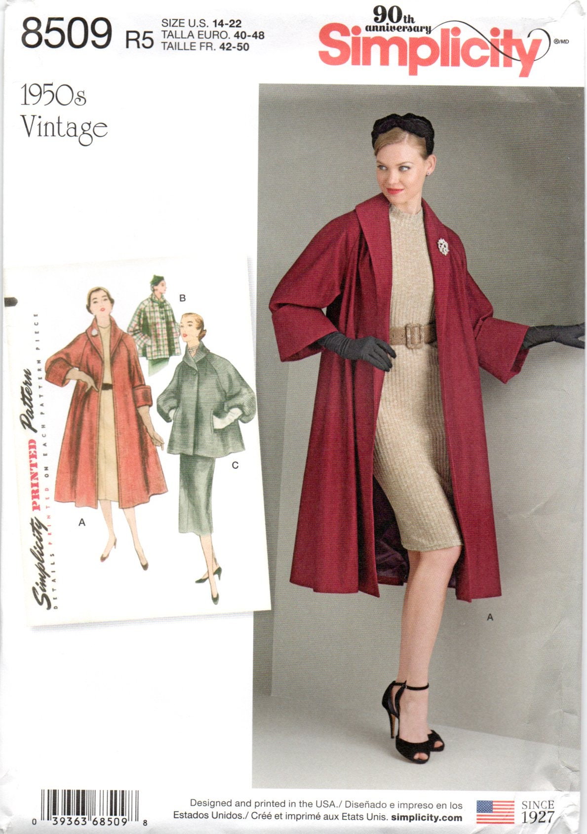 50's Style Swing Coat and Jacket Simplicity 8509 Reissue Pattern Choose ...