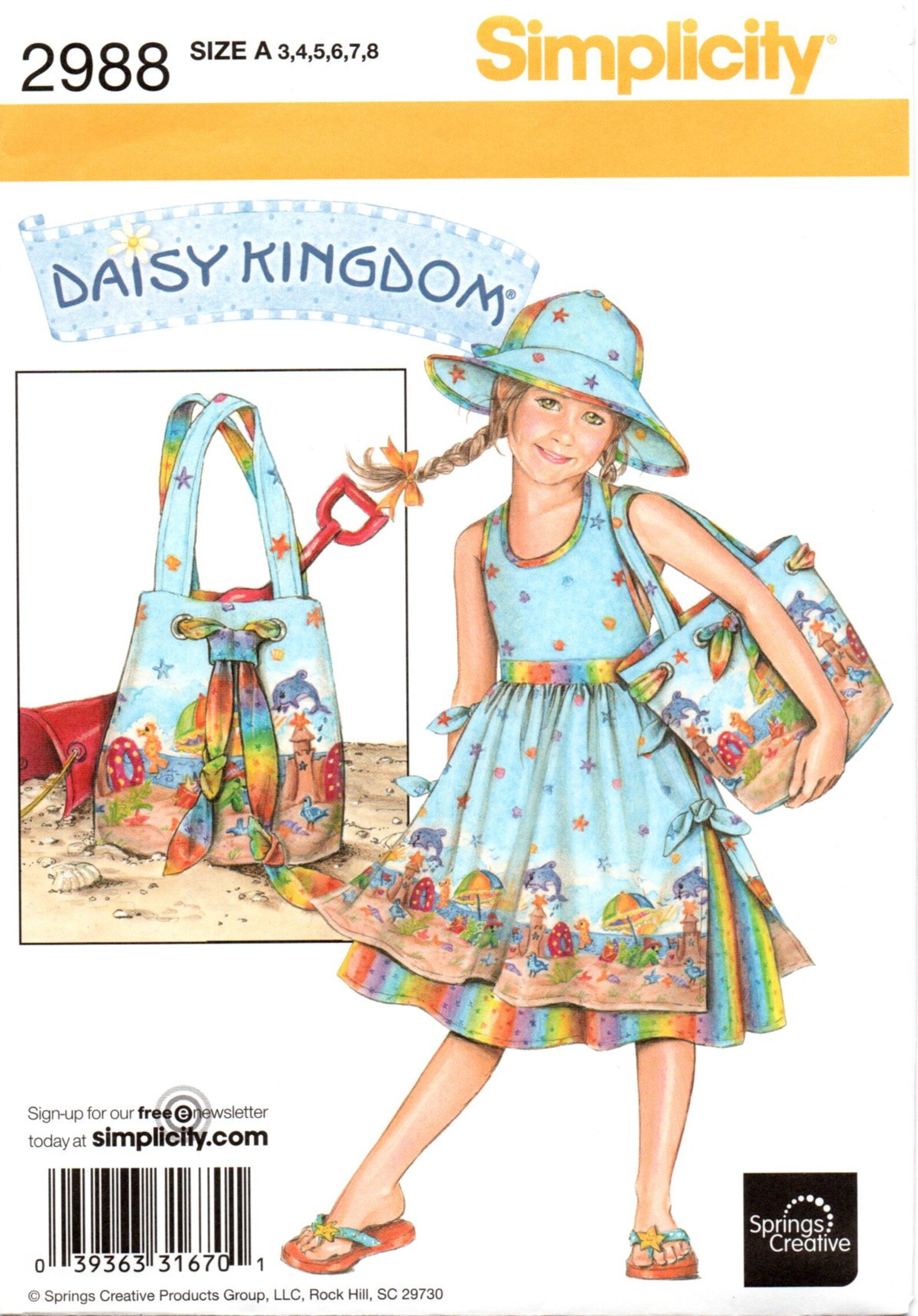 Daisy Kingdom Simplicity 2988 Girls Summer Dress Hat Tote | Etsy