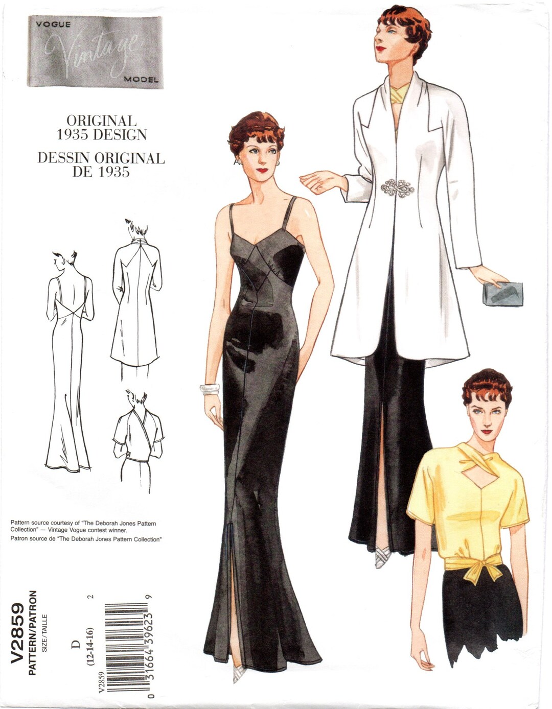 Vogue 2859 Vintage Model Design Reissue Dress, Blouse, Jacket Pattern ...