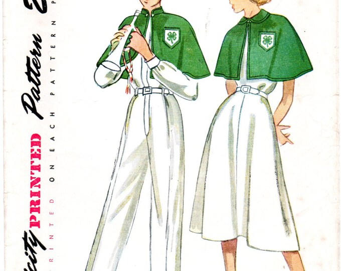 Vintage 40's Simplicity 3086 4-H Club Parade Cape and Hats Pattern Size ...