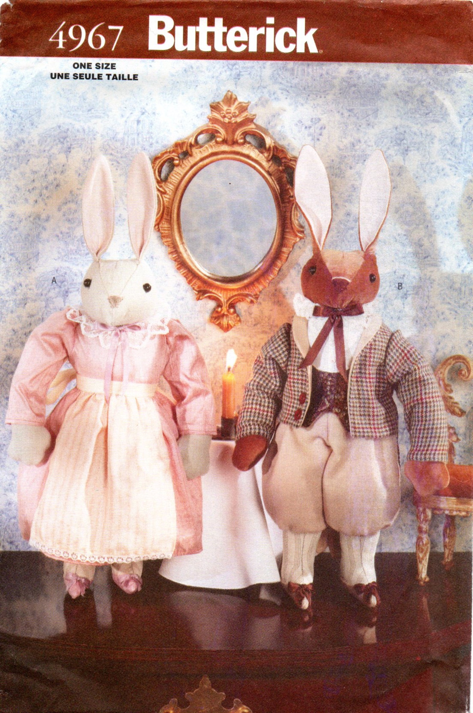 Butterick 4967 Decorative 12 Rabbits in Fancy Dress - Etsy