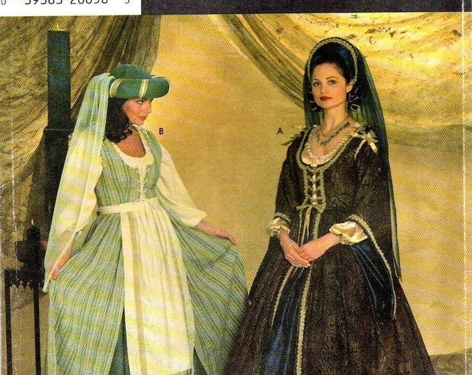 Medieval Lady and Handmaiden Gowns and Headpieces Pattern Simplicity ...