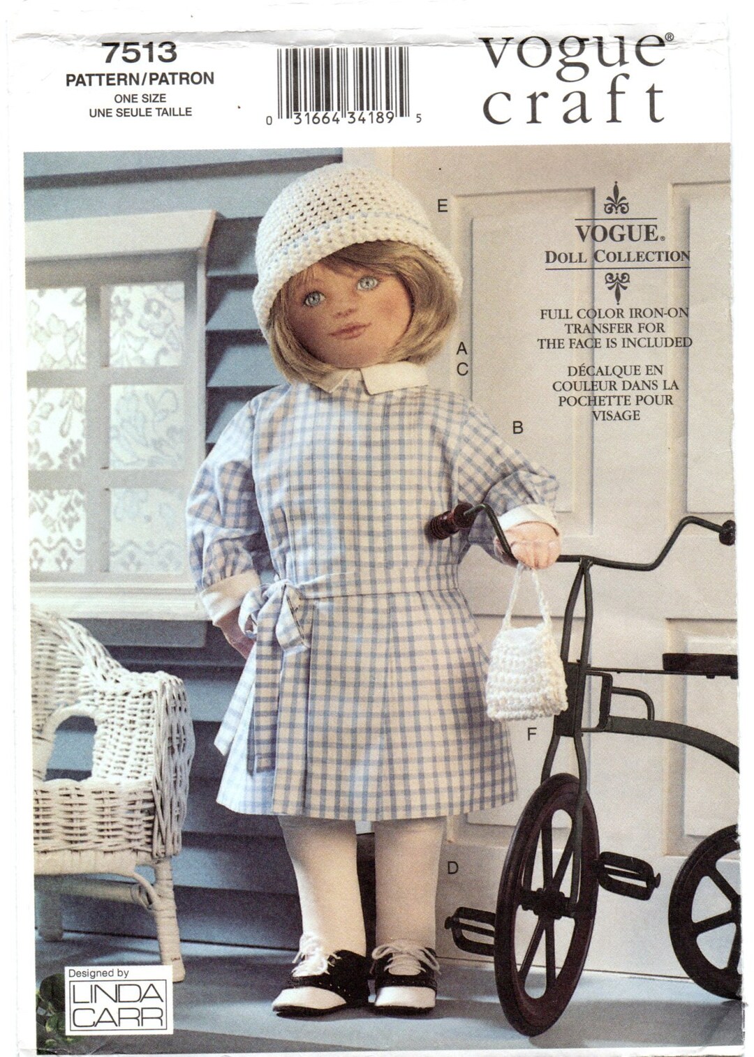 Vogue 7513 Pattern Make 18 Jane Doll and Outfit 1930's Style Includes ...