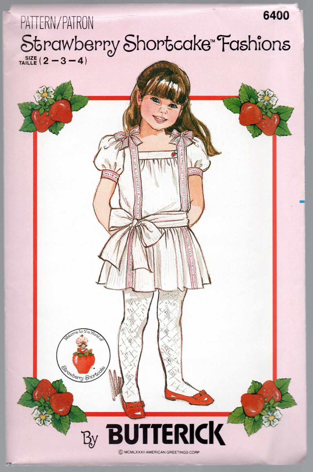 Rare Butterick 6400 Vintage 1980's Strawberry Shortcake Girls Drop ...