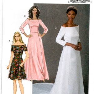 Bridal Gown With Train, Boned Bodice and Dress Butterick 6639 Pattern ...