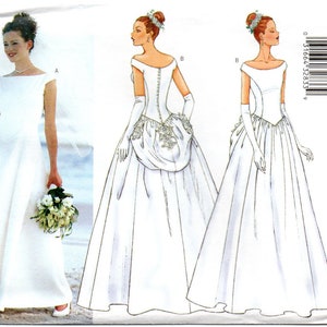 Butterick 6926 Princess Seam, Dropped Waist Optional Bustle Wedding ...