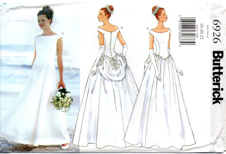 Butterick 6926 Princess Seam Dropped Waist Optional Bustle - Etsy