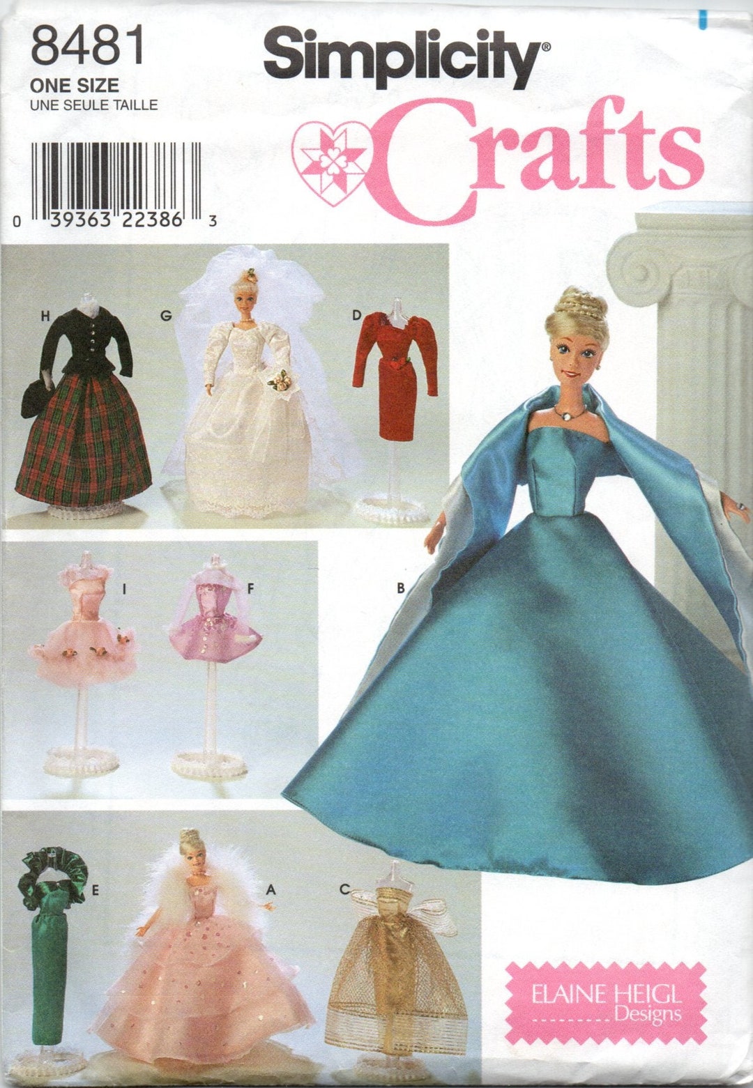 Simplicity 8481 Formal and Wedding Gown Barbie Fashion Pattern - Etsy