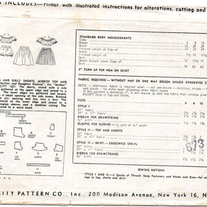 1940's Simplicity 2129 Girls Top, Shorts, Skirt Pattern Size 6 - Etsy