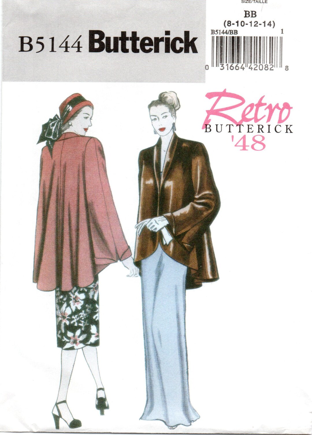 Butterick 5144 Retro '48 Flared Back Jackets Pattern Choose Size - Etsy