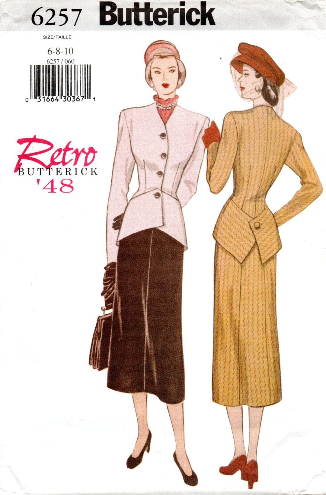 Butterick 6257 Retro '48 Jacket and Skirt Pattern Choose Size - Etsy