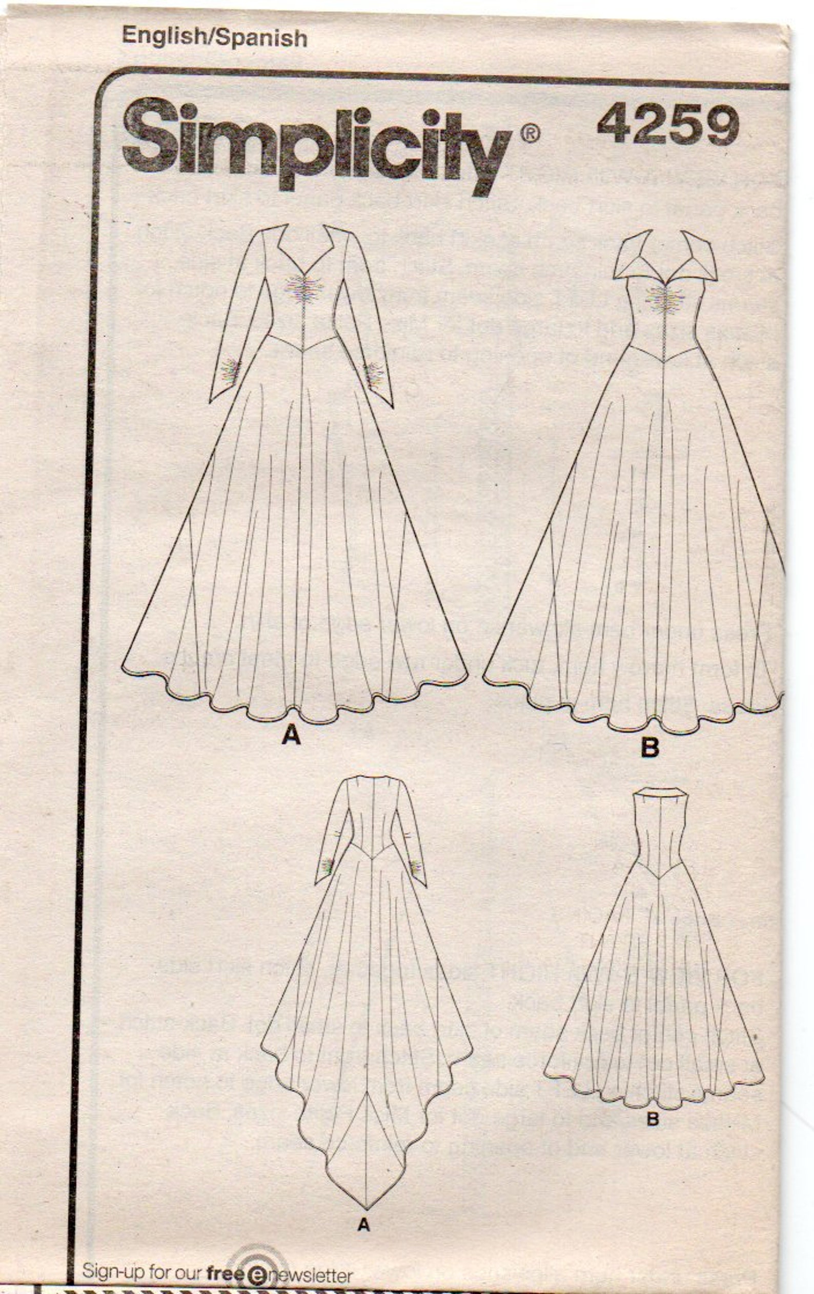 Simplicity 4259 Retro Reissue 50's Bridal Wedding Gown - Etsy