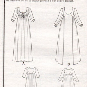 Jane Austen Style Empire Regency Gown, Robe Simplicity 8941 Pattern ...