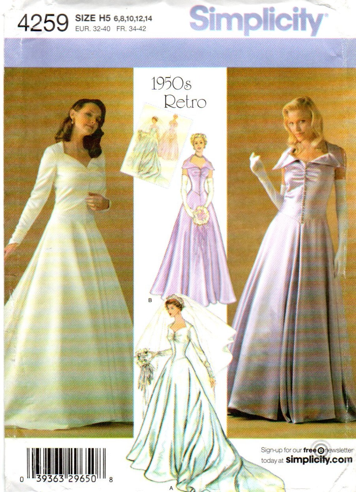 Simplicity 4259 Retro Reissue 50's Bridal Wedding Gown - Etsy