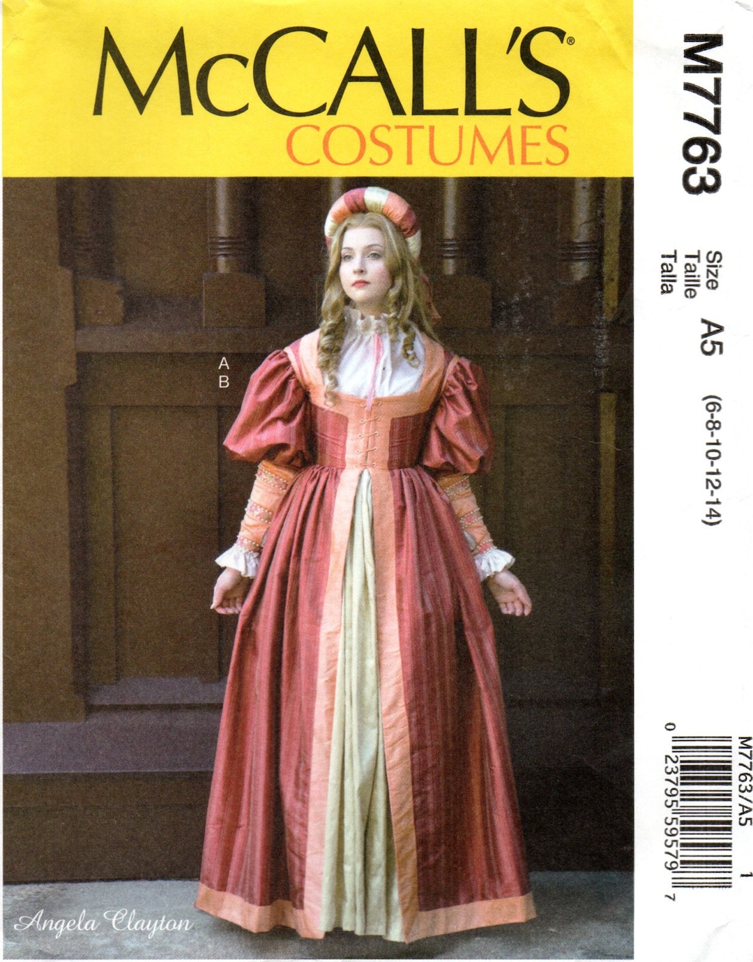 Renaissance Dress, Skirt Costume Pattern Mccall's 7763 Pattern Choose ...