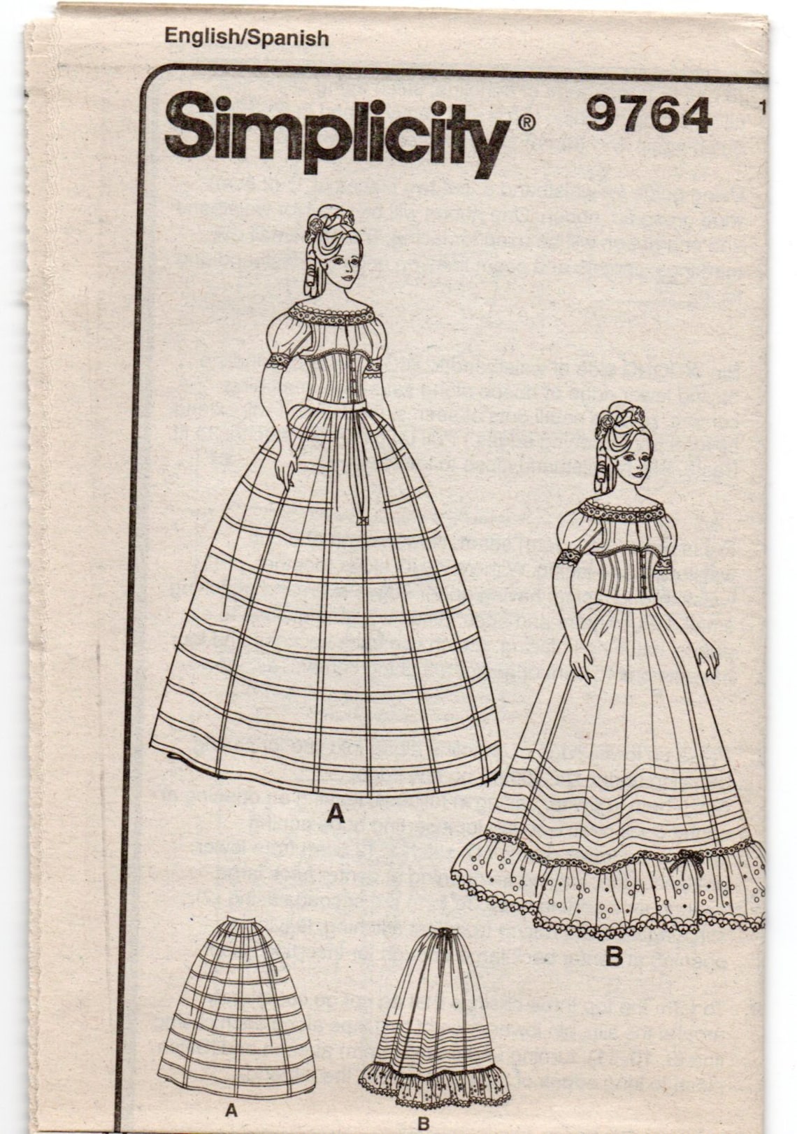Simplicity 9764 Civil War Era Hoopskirt crinoline and | Etsy