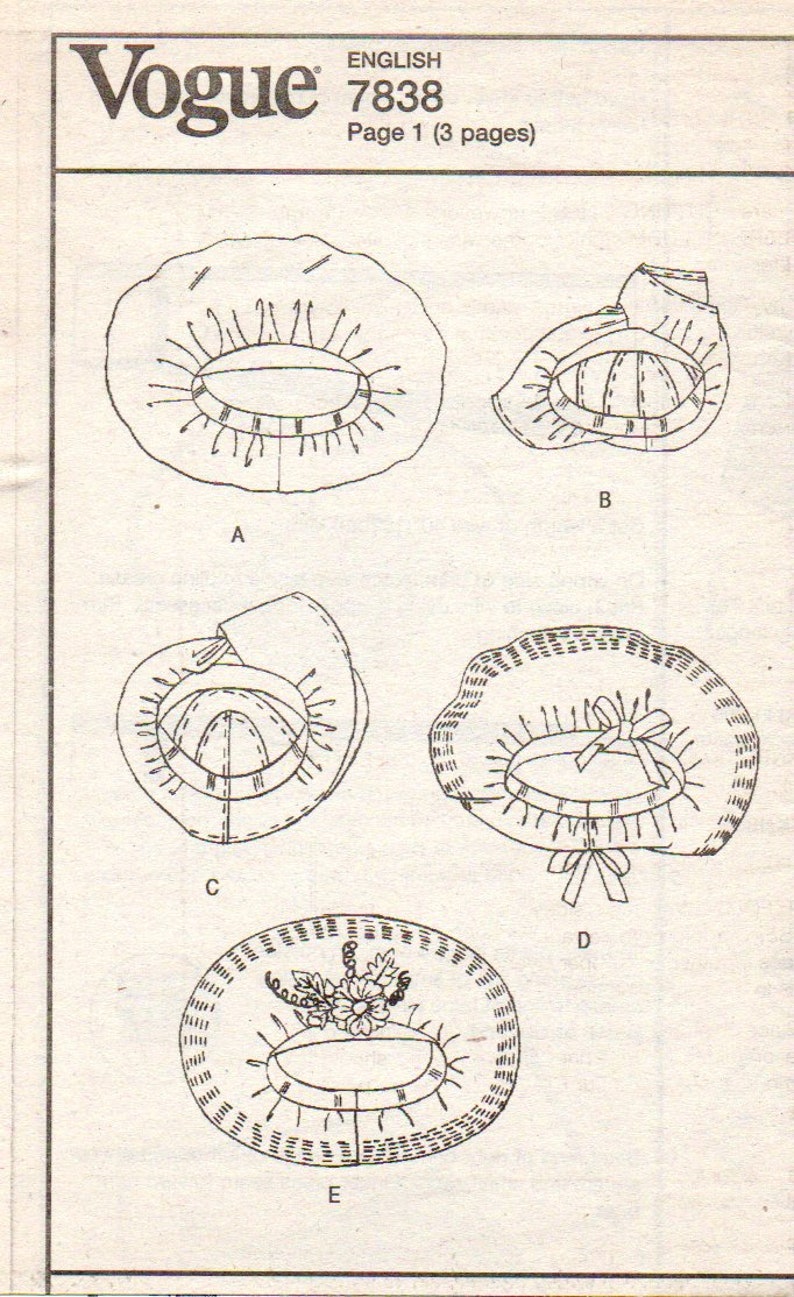 Vogue 7838 / 626 Pattern 1930's 1940's Hats - Etsy