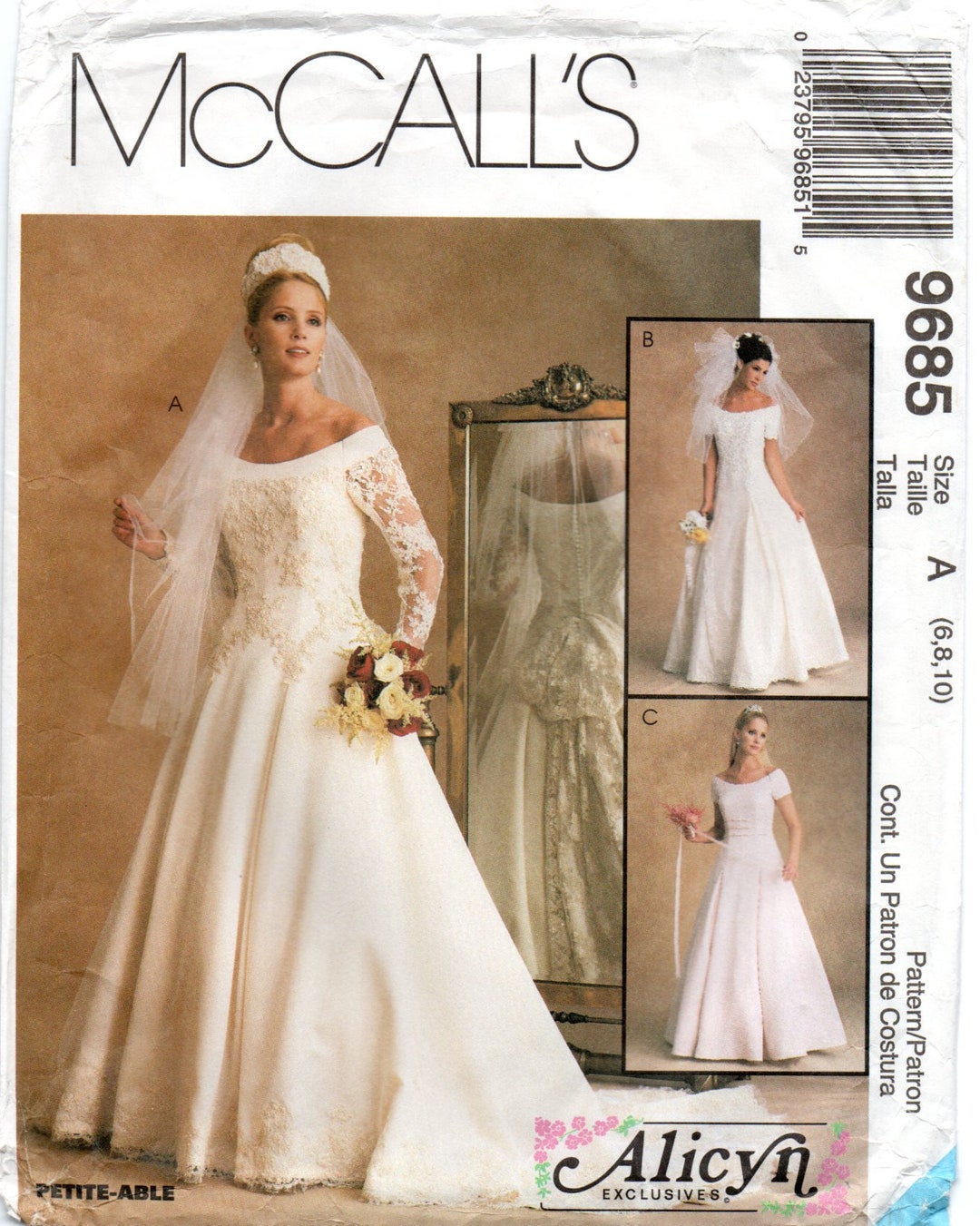 Mccall's 9685 Alicyn Bridal off Shoulder Gowns Pattern Size 6,8,10 - Etsy